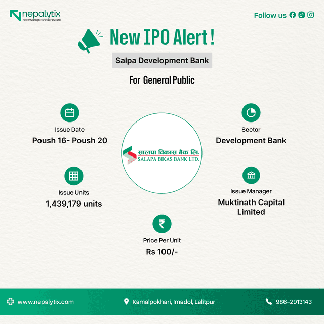 Salpa Development Bank IPO Opens for General Public from Today | Nepalytix